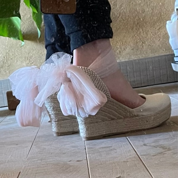 ANNA PLATFORM Peep Toe IVORY, Ecru, Lace Platform Wedge Lace up ...