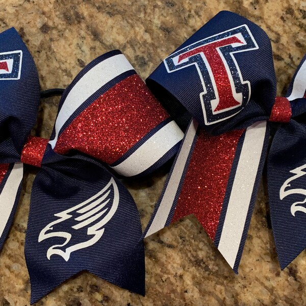 Custom Stripes and Tails Cheer Cheerleading Bow - Etsy