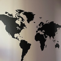 LARGE World Map Wall Decal Sticker 7ft X 3.47ft Vinyl Wall Stickers ...