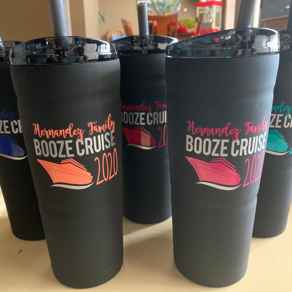 Booze Cruise Wine Glass or Plastic Tumbler DECALS - Diy Cup Stickers ...