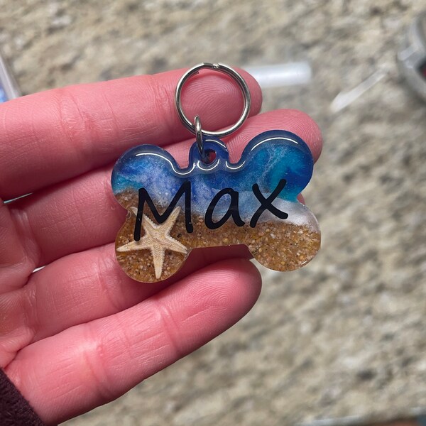 Custom, Beach, Pet , Dog, ID Tag - Etsy