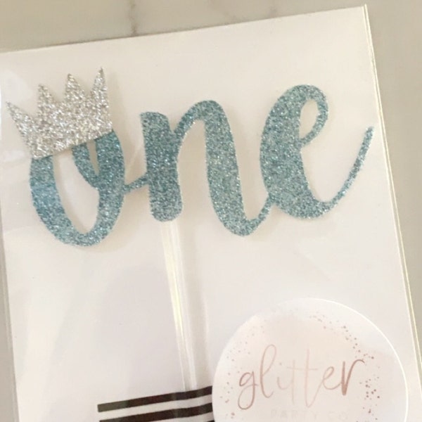 One Cake Topper With Crown - Etsy
