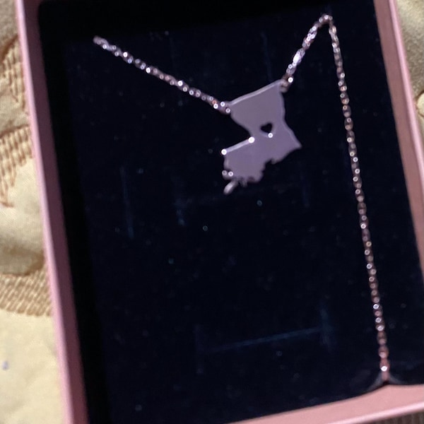 State Necklace W/ Heart Option, Personalized Map Necklace | Texas ...