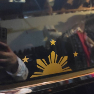 Philippine Flag Rising Sun Window Sticker Decal in Yellow - Etsy