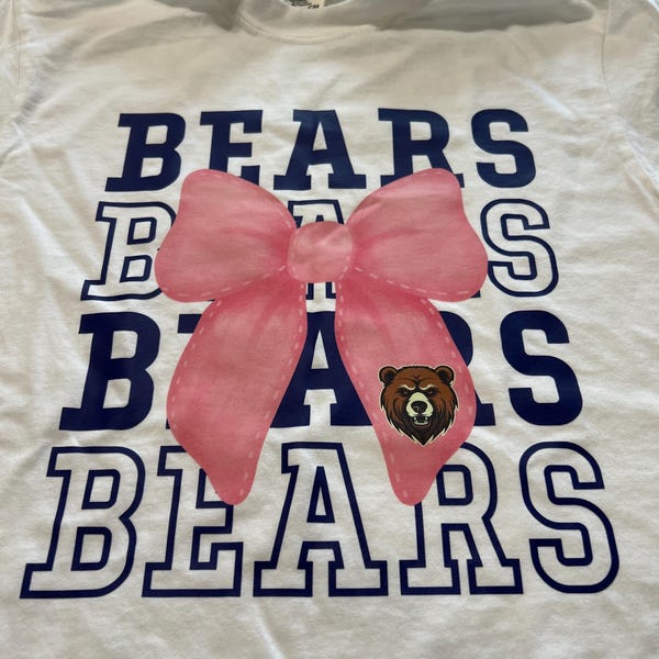 Personalized Team Mascot Bow T-shirt | Coquette Bow School Spirit Shirt ...