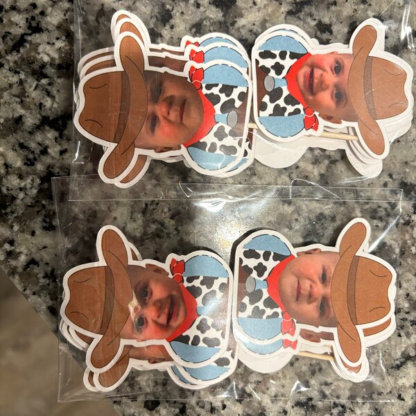 Cowboy Cupcake Toppers Western Birthday Party Decorations My First ...