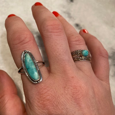 Boho Turquoise Ring, Sterling Silver Ring for Women, Statement Ring ...