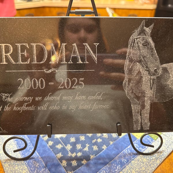 Customizable Granite Pony Horse Memorial: Engraved Headstone W/ Photo ...