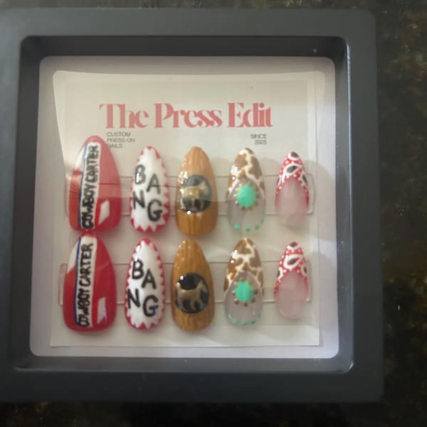 Cowboy Carter Inspired Nails With Western Details / Ships With 1 Nail ...
