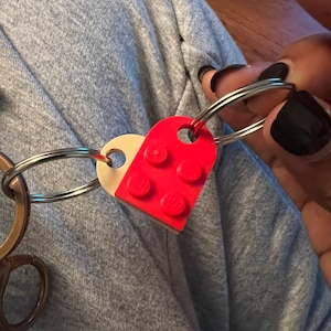Heart Keychain Set Made With Authentic LEGO® Bricks, Matching Keychains ...