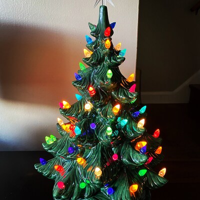 Handmade Ceramic 16 Christmas Nowell Tree With Green - Etsy