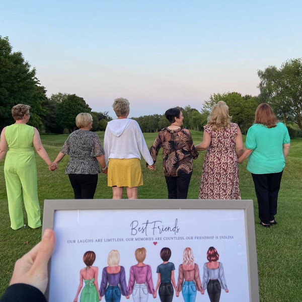 Best Friend Gift, Group of Friends Print, Best Friend Print, Best ...