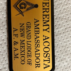 R.A.M. Officer or Members Over the Pocket Name Badge Style W/changeable ...