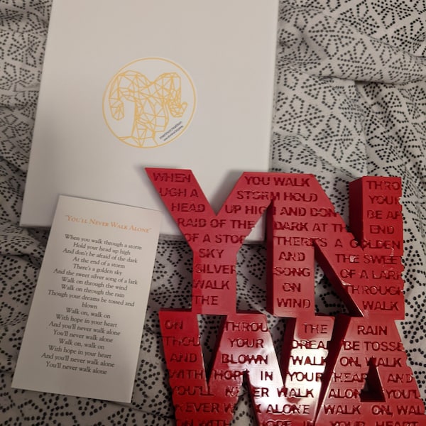 Liverpool 3D Sign - YNWA You'll Never Walk Alone With Lyrics - Etsy