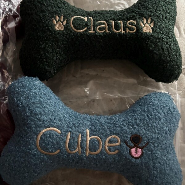 Personalized Dog Plaid Toy With Name Embroidered Dog Toy With Squeaky ...