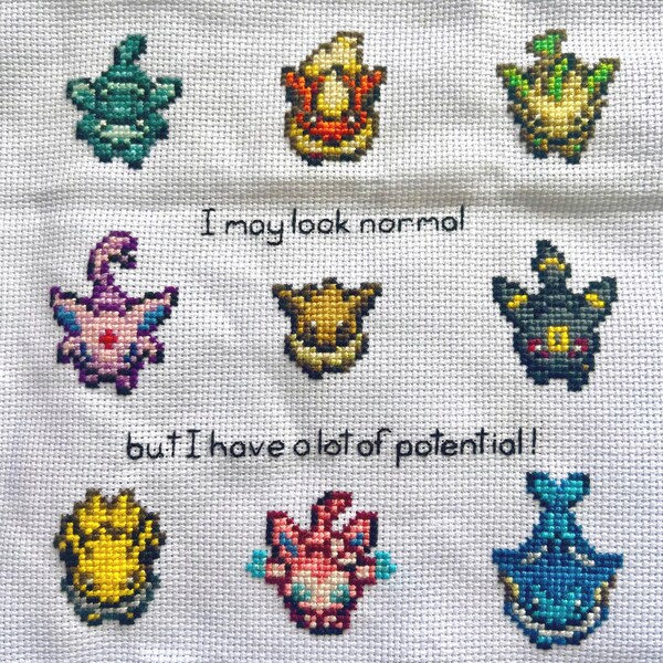 Pokémon Starters Cross Stitch Pattern - Pokémon - 10" X 10" Hoop Sized ...
