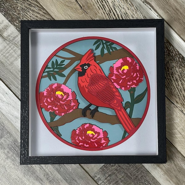 3d Carolina Wren Shadow Box Svg, Bird Shadow Box Svg, Wren Svg, 3d ...