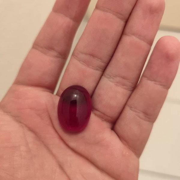 Ruby Oval Cabochon Smooth Polished Surface Egg Shape Blood-red Ruby ...
