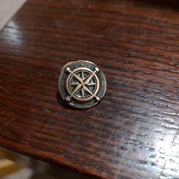 Compass Rose Copper Lapel Pin- CC709C- Compass, Wind of Roses, Cardinal ...
