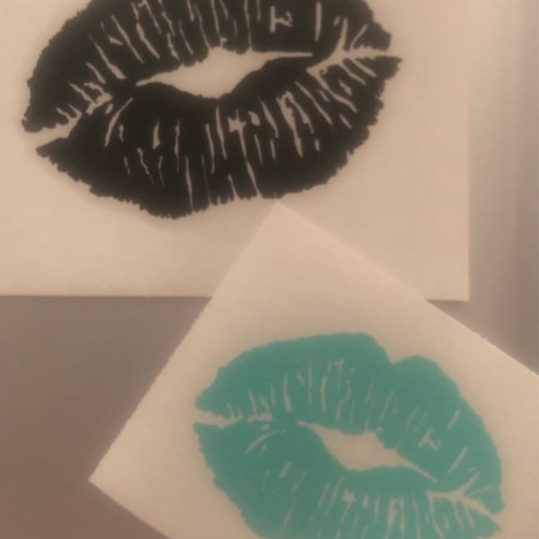 Kiss Vinyl Decal, Lips Vinyl Decal, Kiss Rear Window Decal, Window ...