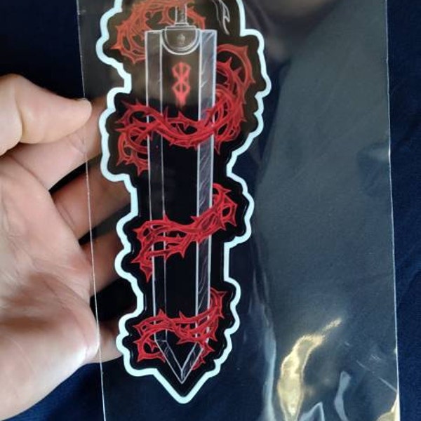Dragonslayer Sword Sticker, Guts’ Sword Waterproof Vinyl Sticker, Dark ...