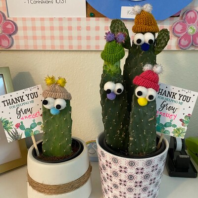 Cactus Teacher Appreciation Favor Tags Thank You for Helping Me Grow ...