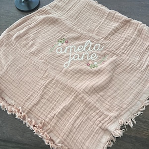 Personalized Embroidered Baby Receiving Blanket, Baby Blanket With Name ...