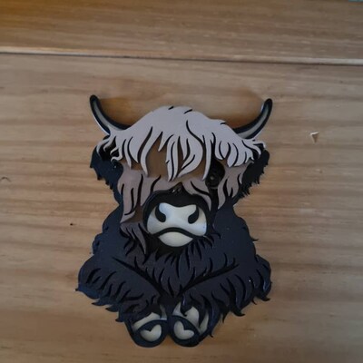 3D Layered Highland Cow SVG PDF EPS, Layered Cow Svg, Layered Papercut ...