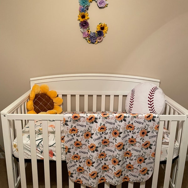 Yellow Floral Letter, Nursery Decor Neutral, Yellow Nursery, Nursery ...