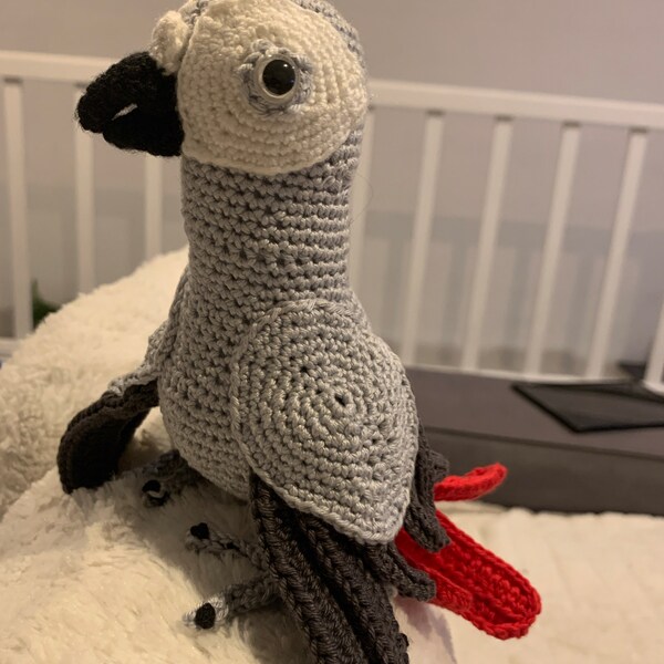 African Grey Parrot Crochet PATTERN UK Terms, English Language - Etsy