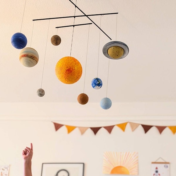 Larger Solar System Planet Mobile, Hanging Sun and Planets Model, Outer ...