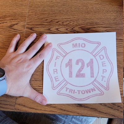 Custom FIREFIGHTER Badge Fireman Decal Vinyl Sticker Fire Personalized ...