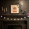 Halloween Felt Ghosts and Black Wood Beads Garland for Fireplace Mantel / Spooky Wall Home Decor ...