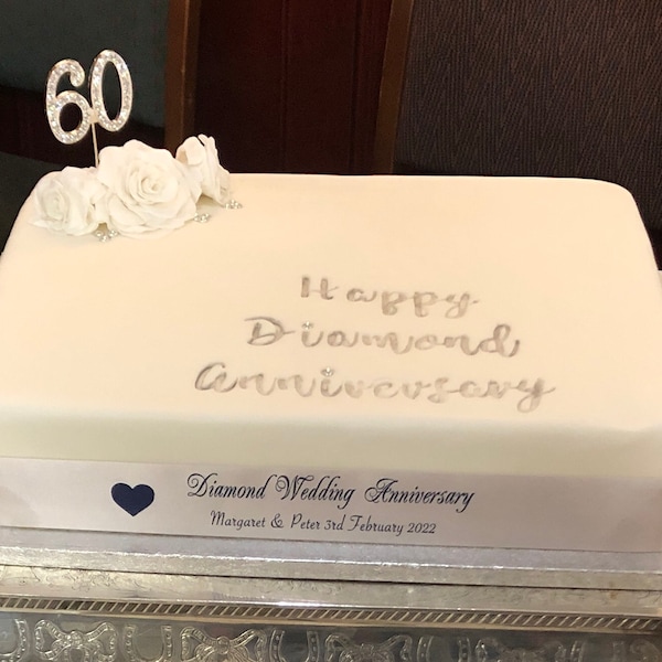 Personalised WEDDING ANNIVERSARY Ribbon Customised for Silver, Ruby ...