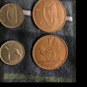 Authentic Lucky Irish Wedding Coins A Sixpence and A Penny in A Plush ...