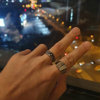 CRACK Ring-brutal Silver Cracked Ring for Men and Women. Rough Handmade ...