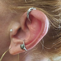 Earcuff With Aquamarine, Rough Stone, Silver, Handmade 817S - Etsy Canada