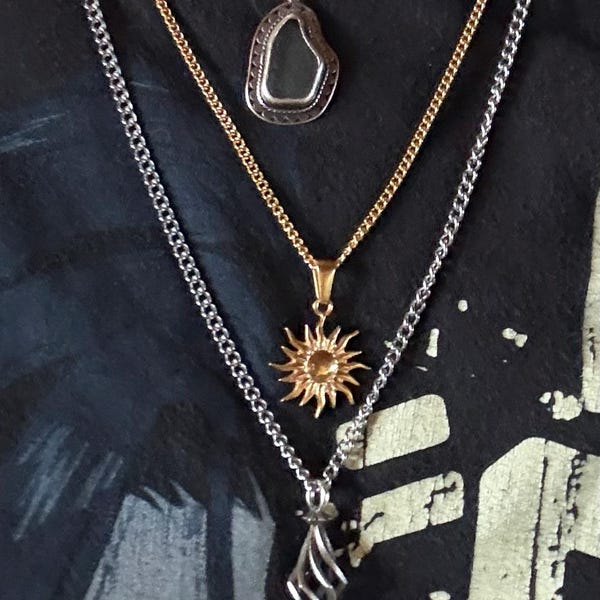 18k Gold Sun Pendant Necklace Mans Pendant Mens Necklace Mens Sun Star ...