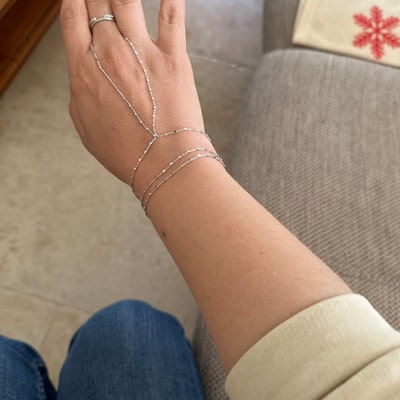 925k Silver Sapphire Stone Butterfly Hand Chain , Silver Chain Bracelet ...