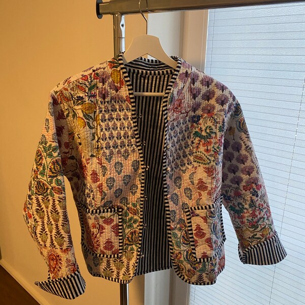 Patchwork Quilted Jackets Cotton Floral Bohemian Style Fall Winter ...