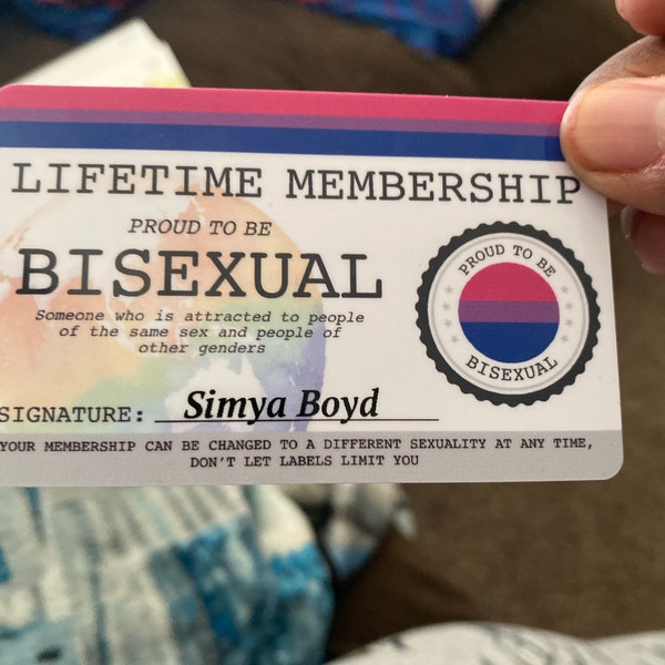 Bisexual Gay Pride Identity Card Lifetime Membership Card Lgbt