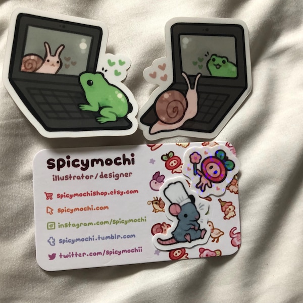 Date Night Clear Sticker Set of 2 / Snail and Frog Stickers / Cute ...