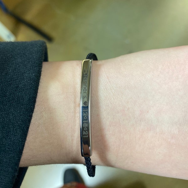 Engraved Bracelets Coordinate Bracelet Gold Bar Bracelet Name Bracelet ...