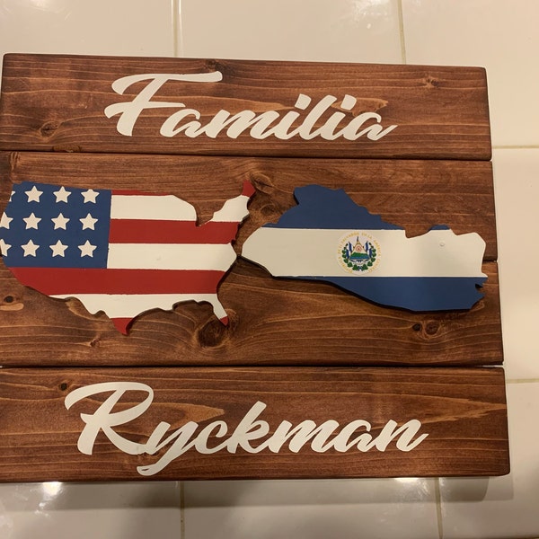 Personalized Two Countries Wood Sign - Etsy