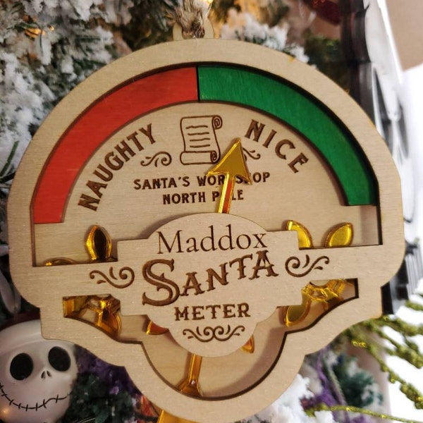 SANTA METER Ornament Customizable SVG - Laser Cut Files for Glowforge ...