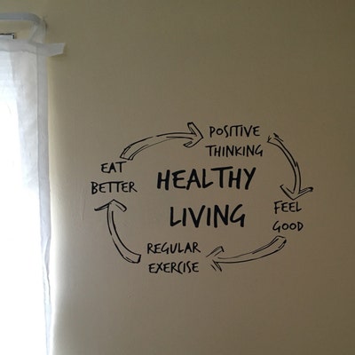 Healthy Living Wall Decals Quote Yoga Decal Vinyl Sticker - Etsy