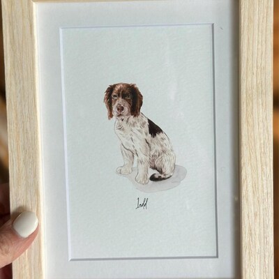Mini Pet Portrait Print, Pet Portraits From Photo, Custom Watercolor ...