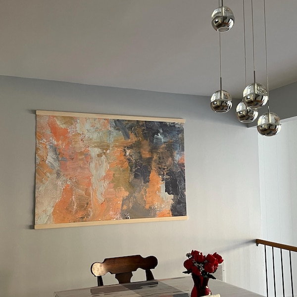 Extra Large Vintage Art Large Wall Hanging Vintage Water Scene Large ...