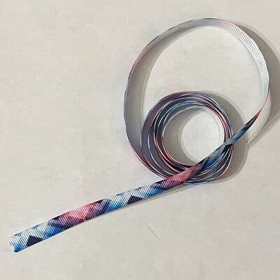 Pastel Pink Geo Grosgrain Ribbon 10mm 25mm Pink Purple Ribbon for Craft ...