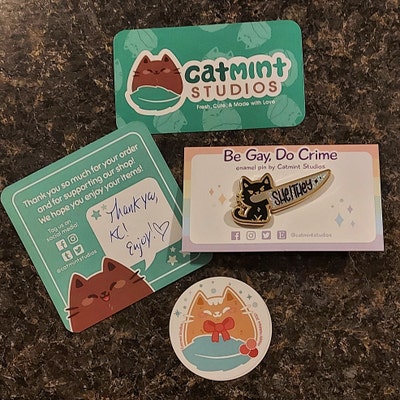Pronouns Stabby Cats Hard Enamel Pins Be Gay Do Crime LGBT Pronouns Cat ...